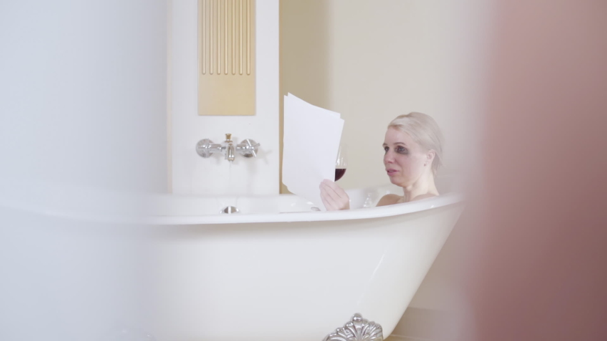 Depressed Woman Crying in Bathtub Stock Footage Video (100% Royalty ...