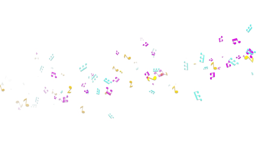Colored Musical Notes Explosion. Alpha Stock Footage Video (100% ...
