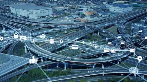 Modern Transportation Communication Network Concept Stock Footage Video ...