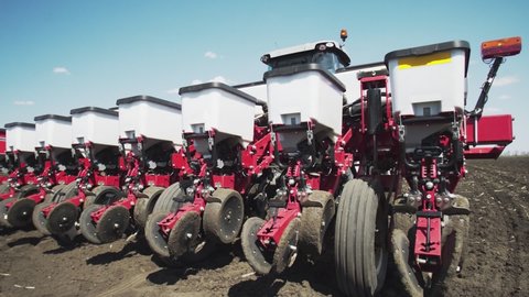 Tractor Special Precision Planters Seeder Working Stock Footage Video ...