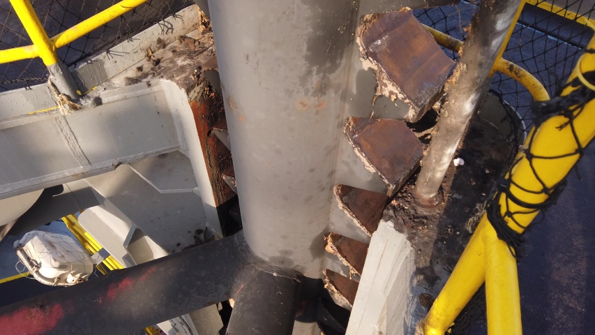 Offshore Jack Drilling Rig Leg During Stock Footage Video (100% Royalty ...