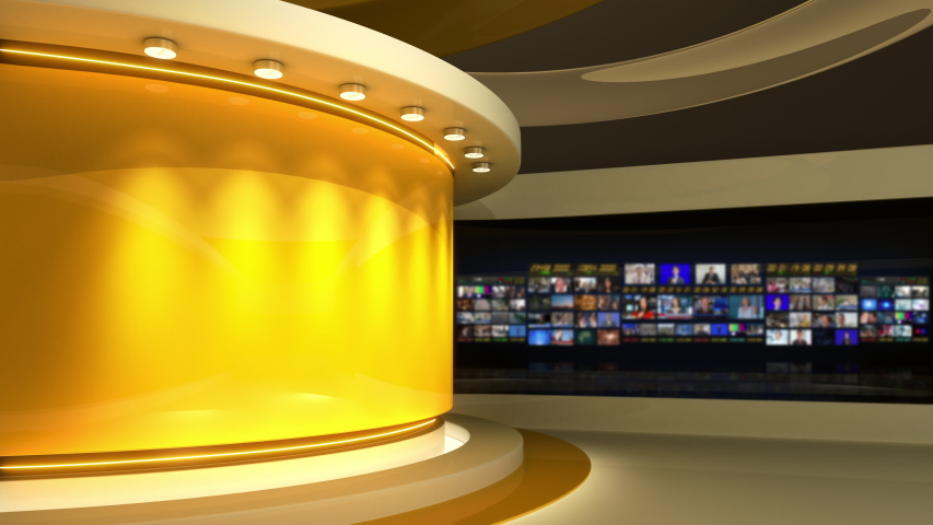 studio news yellow room perfect backdrop Stock Footage Video (100% ...