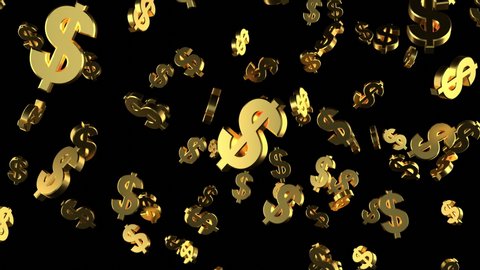 Falling Dollar Sign 3d Animation 4k Stock Footage Video (100% Royalty ...