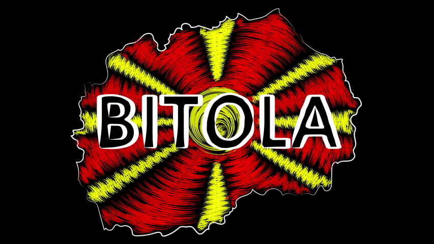 bitola nort macedonia coloring map flag Stock Footage Video (100% ...