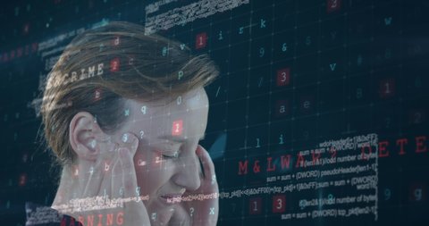 Animation Caucasian Woman Suffering Headache Floating Stock Footage ...