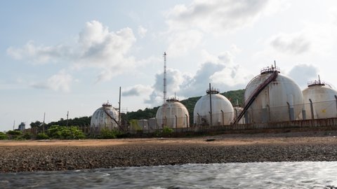 Timelapse Manufacturing Oil Refinery Terminal Industrial Stock Footage ...