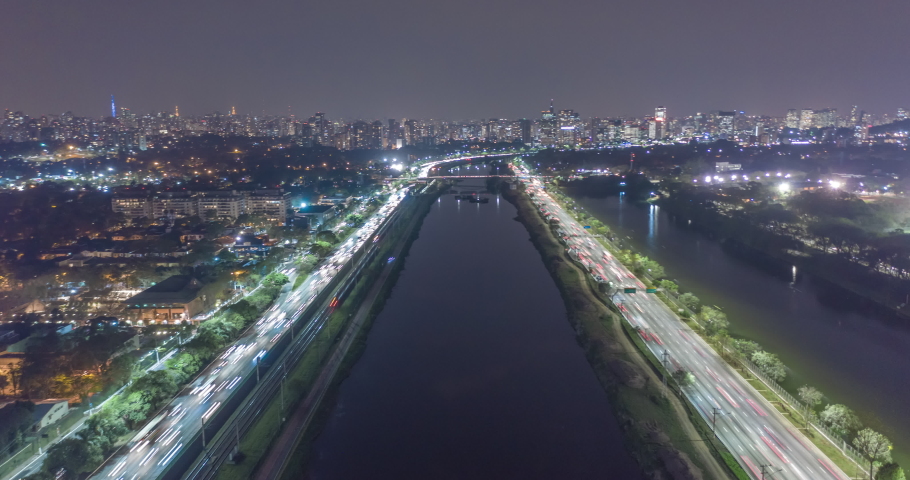 Night time City Skyline of Sao Paulo, Brazil image - Free stock photo ...