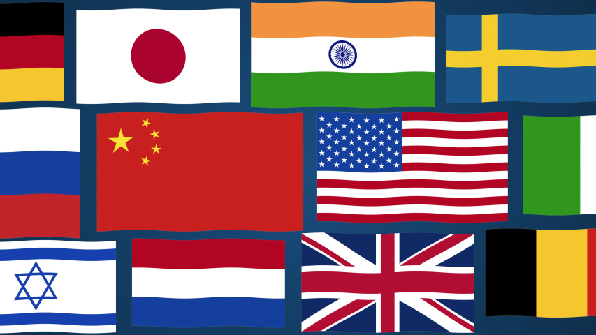 graphic animation - national flags world's Stock Footage Video (100% ...