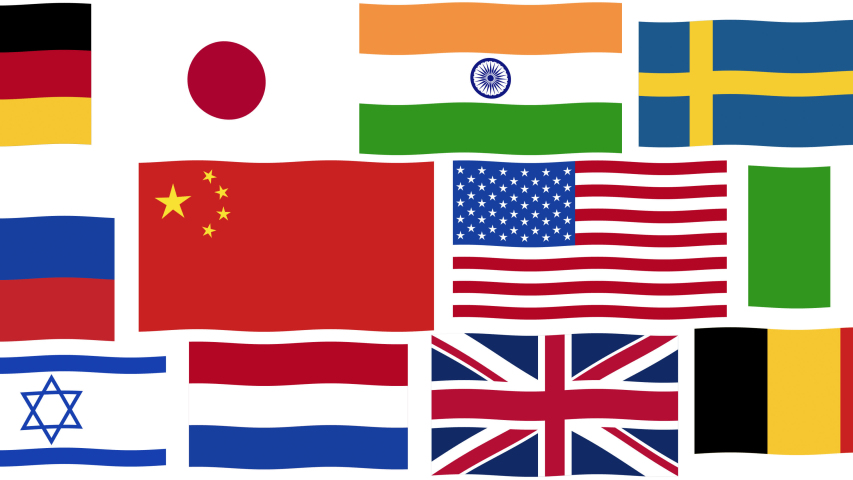 Graphic Animation - National Flags Stock Footage Video (100% Royalty ...