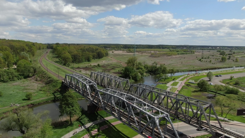 Railway Bridge Over the River Stock Footage Video (100% Royalty-free ...