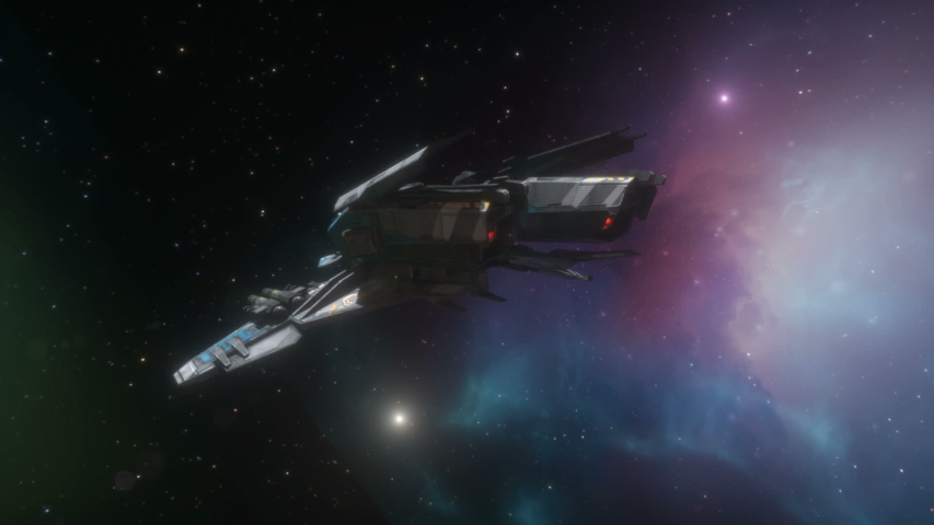 spaceship moving off galaxy Stock Footage Video (100% Royalty-free ...