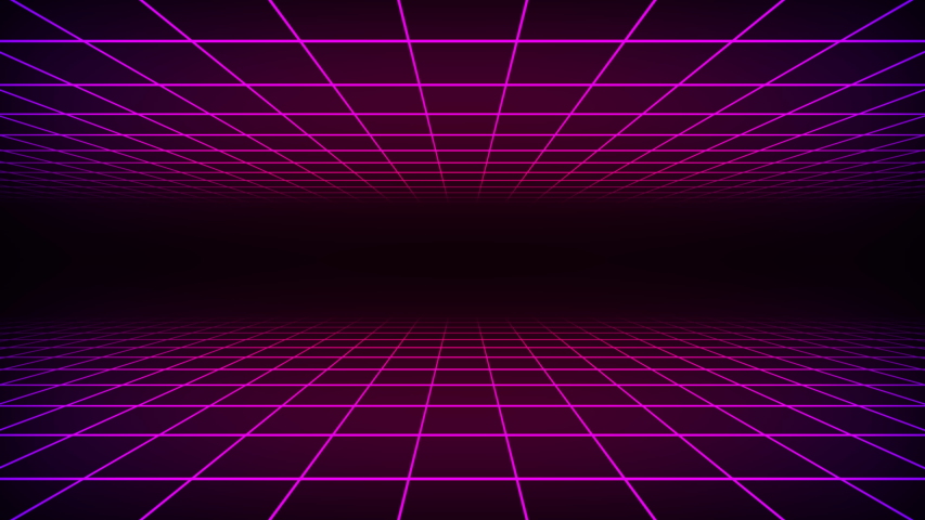 3d illustration 80s retrowave grid stars Stock Footage Video (100% ...