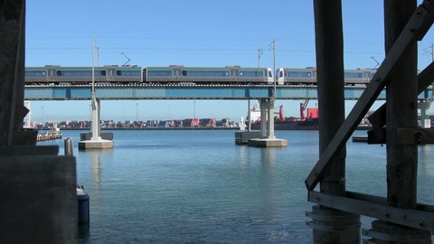 Railway Bridge Over River Perth Harbor Stock Footage Video (100% ...