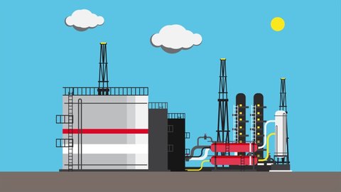 Animated Appearance Petroleum Processing Plant Oil Stock Footage Video ...