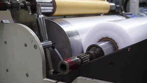 Extrusion Blown Film Machine Slit Winder Stock Footage Video (100% ...