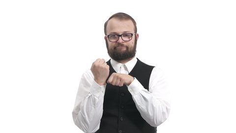 Middle Finger Demonstration Offensive Gesture Isolated Stock Footage ...