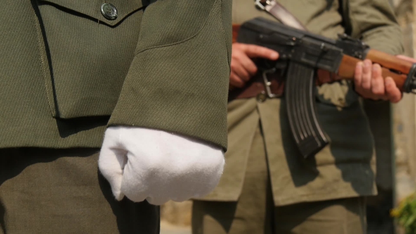 close-up military officer's hand wearing white Stock Footage Video (100 ...