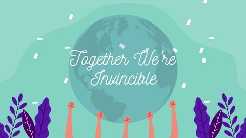 Together We Invincible Message Lettering Campaign Stock Footage Video (100% Royalty-free ...