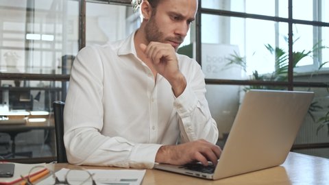 Professional Creative Man Sitting His Desk Stock Footage Video (100% ...