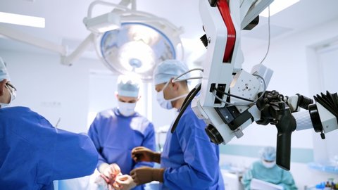 Surgeon Operating Medical Robotic Surgery Machine Stock Footage Video ...