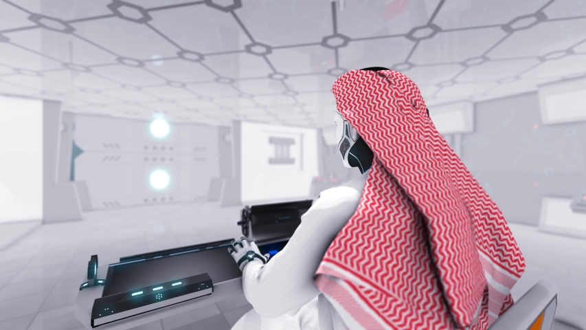 Robot Saudi Man, Sci-fi Robot Stock Footage Video (100% Royalty-free ...