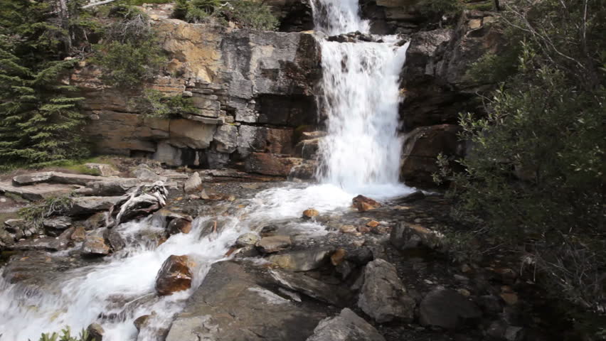 Stanley Falls, Waterfall in Jasper Stock Footage Video (100% Royalty ...
