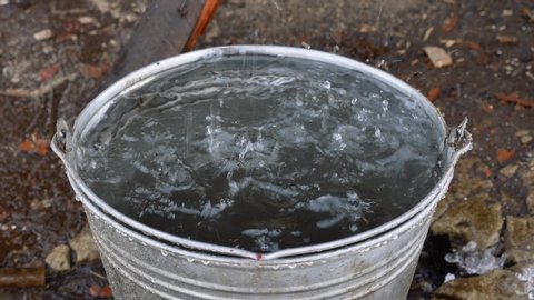Water Dripping Into Bucket Drops Water Stock Footage Video (100% ...