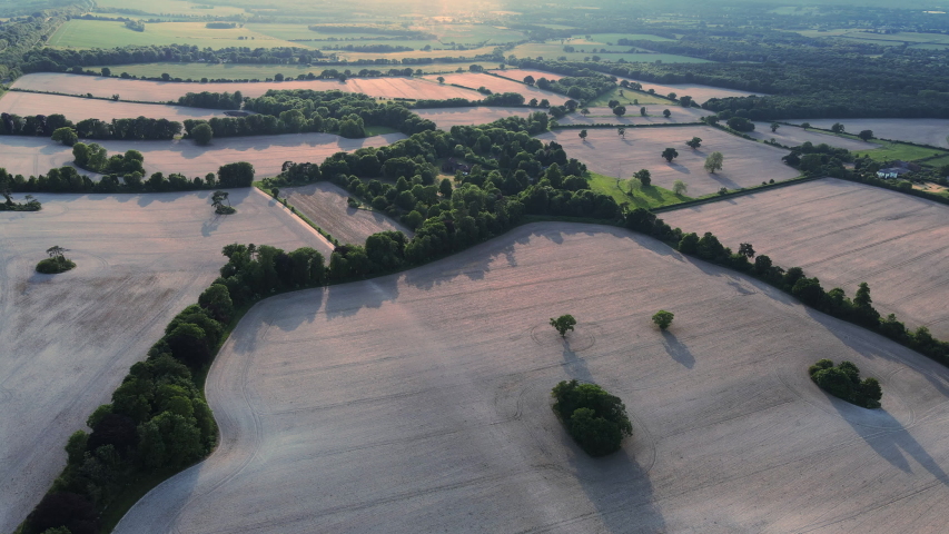 Farm landscape with fields and bales of hay image - Free stock photo ...