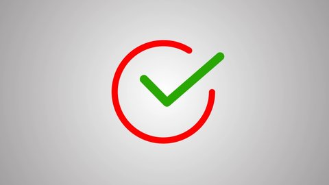 Red Check Mark Icon Animation Stock Footage Video (100% Royalty-free ...