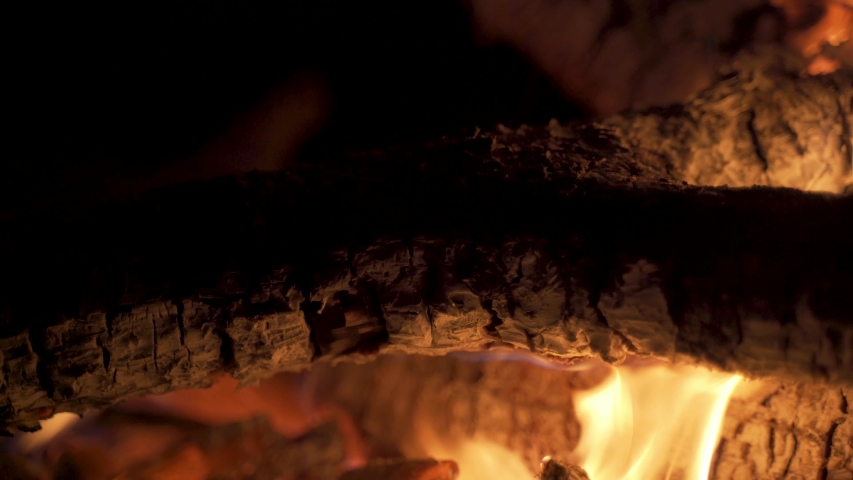 Bonfire at Night, Slide Movement. Stock Footage Video (100% Royalty ...