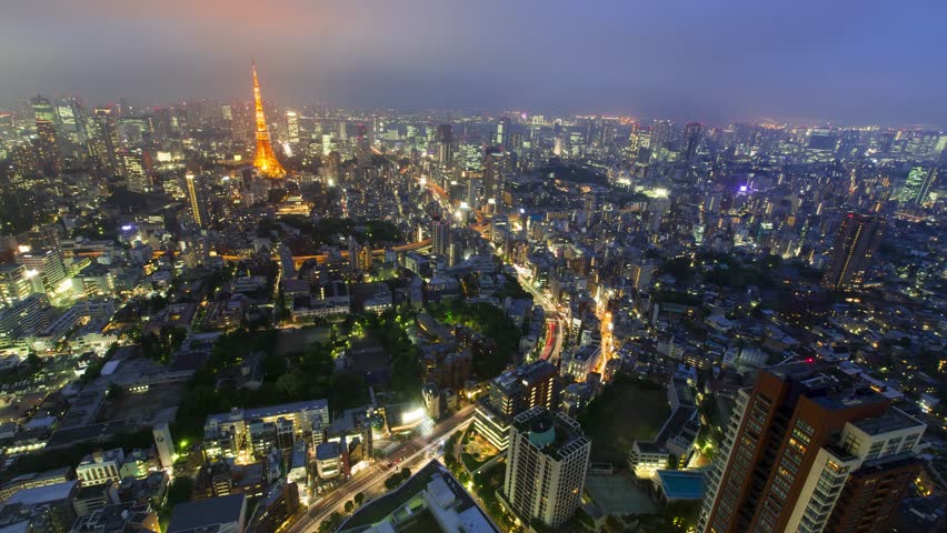 Time-lapse of Tokyo from Above Stock Footage Video (100% Royalty-free ...
