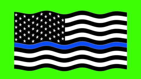 American flag thin blue line Stock Video Footage - 4K and HD Video ...