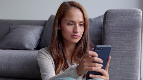 Front View Sad Teen Checking Phone Stock Photo (Edit Now) 603280052