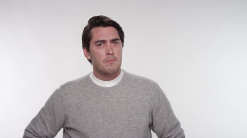 Portrait Handsome Man Listening Nodding Agreement Stock Footage Video ...