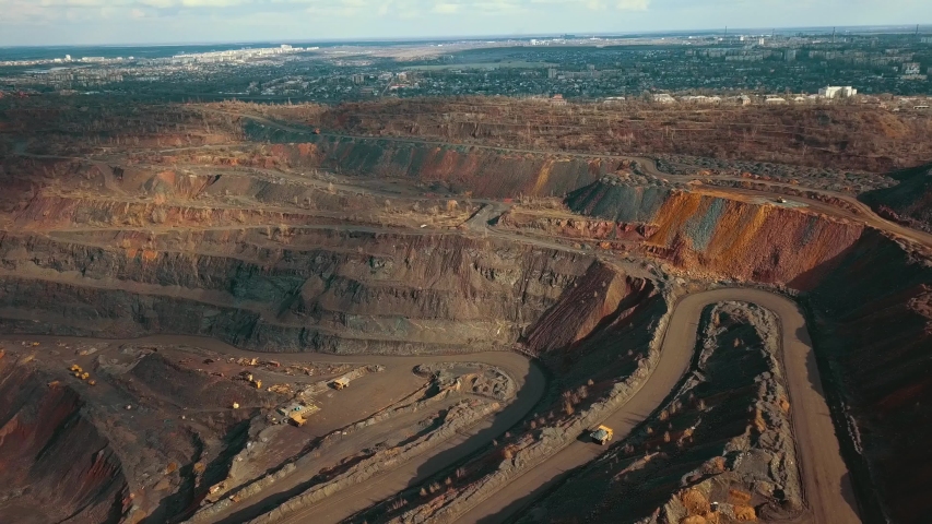 Open Pit Mining of Open Stock Footage Video (100% Royalty-free ...