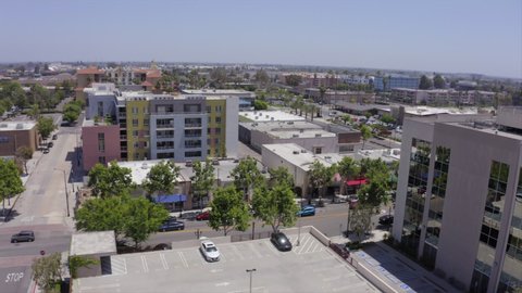 Aerial View Downtown Area Downey California Stock Footage Video (100% ...