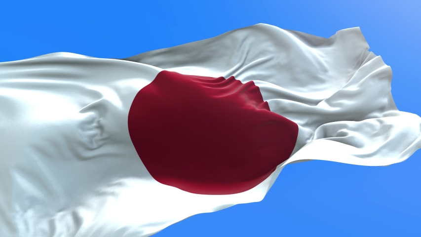 Japan Flag - 3d Realistic Stock Footage Video (100% Royalty-free ...