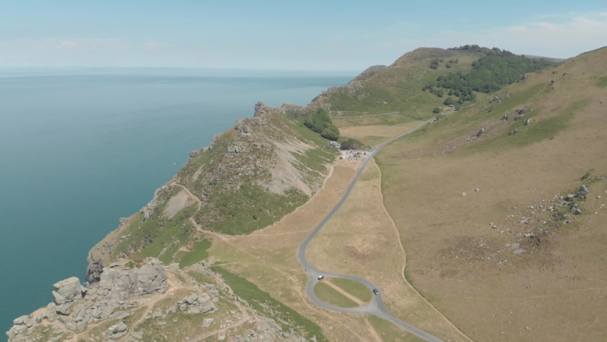 aerial view 'valley rocks' exmoor national Stock Footage Video (100% ...