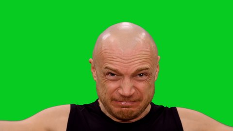 Closeup Tense Male Face During Lifting Stock Footage Video (100% ...