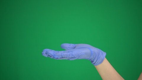 Hand Medical Glove On Green Screen Stock Footage Video (100% Royalty ...