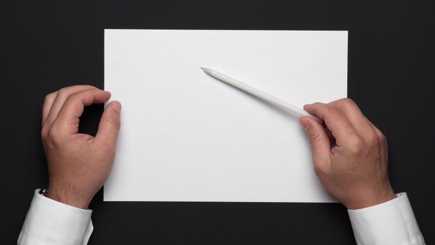 top view blank sheet paper businessman's Stock Footage Video (100% ...