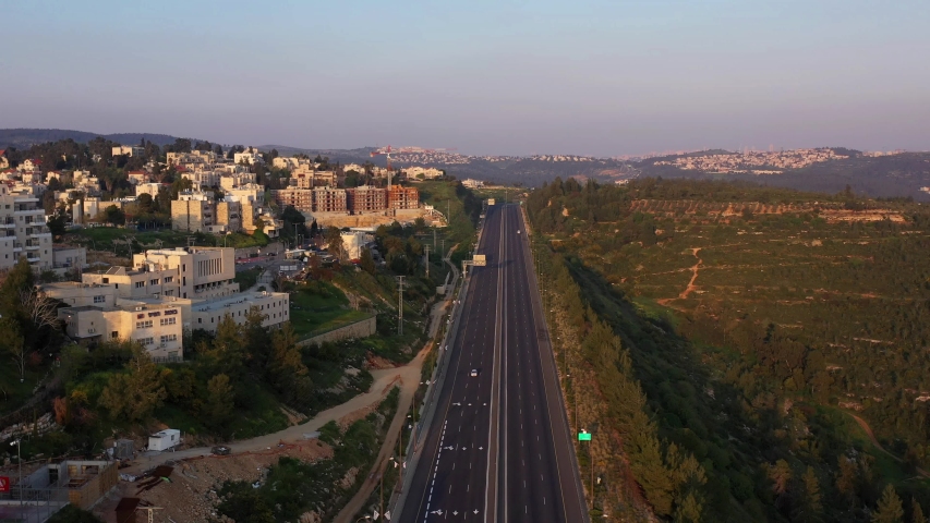 Tel Aviv Jerusalem Straight Highway Stock Footage Video (100% Royalty ...