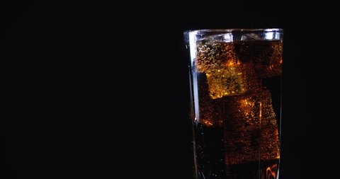 Cola Ice Cubes Side View Rotating Stock Footage Video (100% Royalty ...