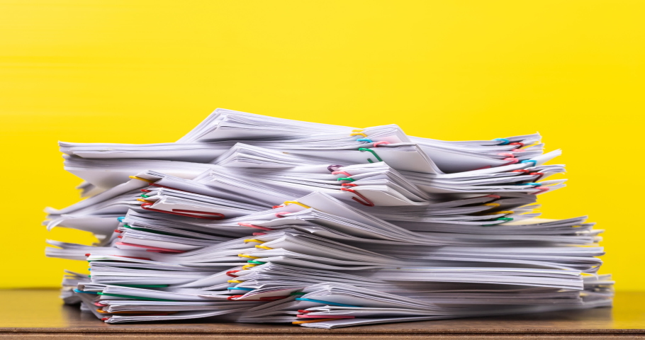 Stack Overload Document Report Paper Stock Footage Video (100% Royalty ...