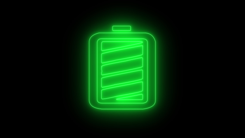 Green Battery Icon Glowing and Stock Footage Video (100% Royalty-free ...