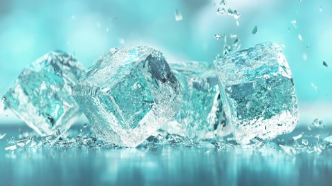 Falling Ice Cubes 4k Super Slow Stock Footage Video (100% Royalty-free ...