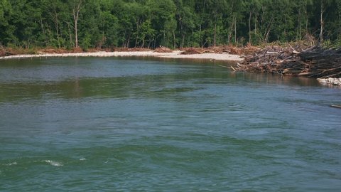 Vintage Color Grading Beautiful River Forest Stock Footage Video (100% ...