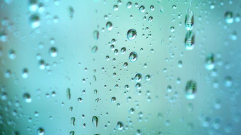Beautiful Blue Background Raindrops Transparent Drops Stock Footage ...