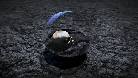 Human Skull Outer Space Glass Sphere Stock Footage Video (100% Royalty ...