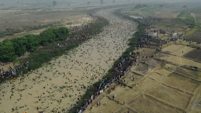 Thousands of People Swarm Into Stock Footage Video (100% Royalty-free ...